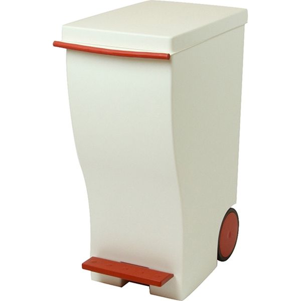 kcud（クード）スリムペダル #20 ごみ箱 キャスター付き 20L レッド I'mD（アイムディー） 1個 岩谷マテリアル - アスクル