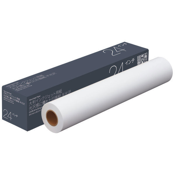 アスクル 光沢感が優れた印画紙 半光沢 24インチ 610mm×30.5m巻 オリジナル（わけあり品） - アスクル
