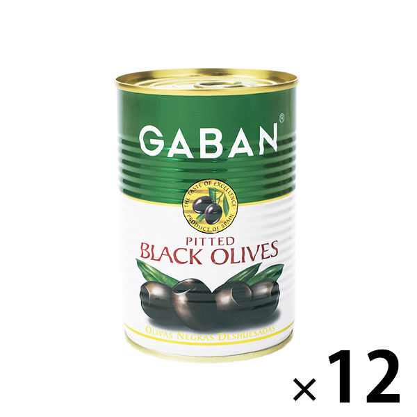GB ケ)業務用 GABANブラックオリーブ種抜き 1ケース 4号缶×12缶（直送品） - アスクル