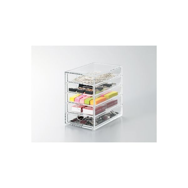 スマイル アクリル収納ケース5段 741165 1セット(5個)(直送品 スマイル アクリル収納ケース5段 741165 1セット(5個)(直送品