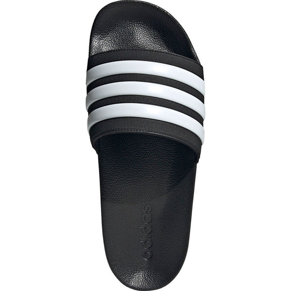 Black and white adidas slides store