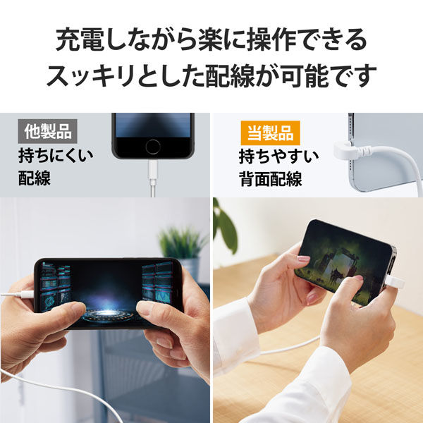 iPhone 充電 ライトニングケーブル 2m U字 やわらかい ホワイト iPhone 充電 ライトニングケーブル 2m U字 やわらかい ホワイト