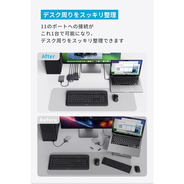 Anker KVMスイッチ ドッキングステーション 100W HDMIx2/φ3.5mm Anker KVMスイッチ ドッキングステーション 100W HDMIx2/φ3.5mm