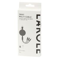 3WAYケーブル ブラック LAKOLE/ラコレ - アスクル