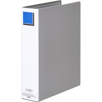 アスクル パイプ式ファイル A4タテ 両開き エコノミータイプ とじ厚50mm 背幅66mm グレー オリジナル - アスクル