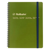 ロルバーン ポケット付メモ A5 5mm方眼 オリーブ 緑 リングノート 2冊 デルフォニックス（Rollbahn） - アスクル