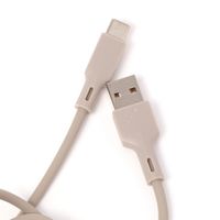 【LAKOLE/ラコレ】 USB Type-Cケーブル（2m） グレー - アスクル