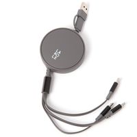 3WAYケーブル ブラック LAKOLE/ラコレ - アスクル