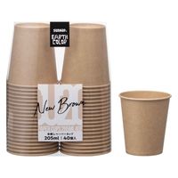 サンナップ 紙コップ 205ml 40個入 未晒しペーパーカップ 419386 1個（直送品） - アスクル