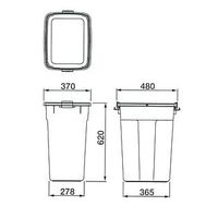 エスコ 60L ダストボックス(蓋付) EA995CA-123 1セット（直送品） - アスクル