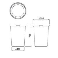 エスコ 90L ダストボックス(本体+フタ) EA995CA-133 1セット（直送品） - アスクル