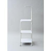 山善 YAMAZEN レンジラック 幅480×奥行410×高さ1410mm サンドホワイト／マットホワイト GRW-48R(SWH/MWH) 1台（直送品） - アスクル