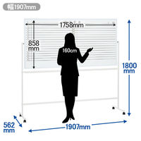 【アウトレット】プラス WBシリーズ 罫引（両面･1ヶ月予定表/片面無地）ホーローホワイトボード 幅1907mm 1台（2梱包） - アスクル