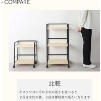 アスカ デスクワゴン3段 ブラック DWG03BK 1箱（直送品） - アスクル