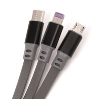 3WAYケーブル ブラック LAKOLE/ラコレ - アスクル